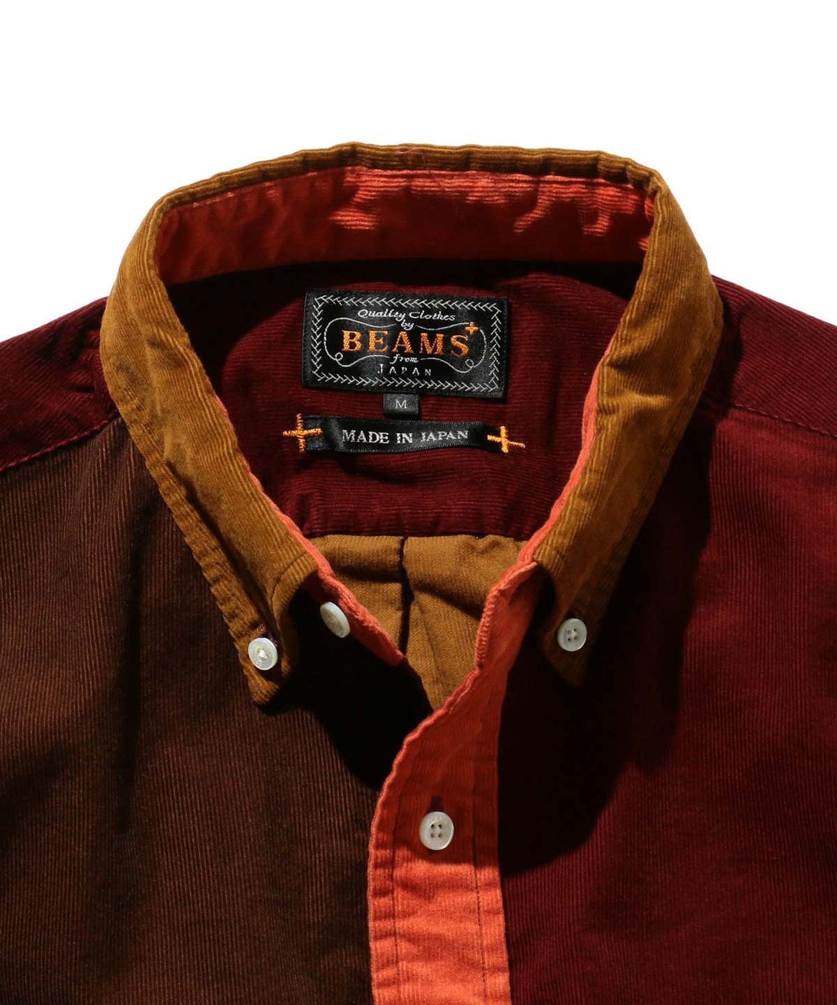 Beams Plus B.D. Panel 22W Corduroy Shirt - Navy Multi | Garmentory