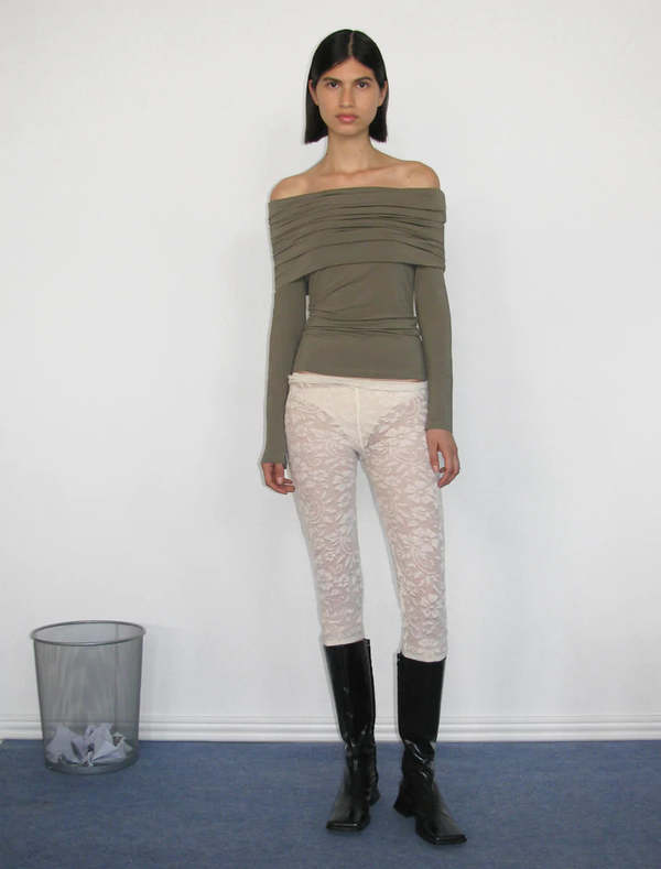 Paloma Wool Picara Top Light Khaki Green Garmentory