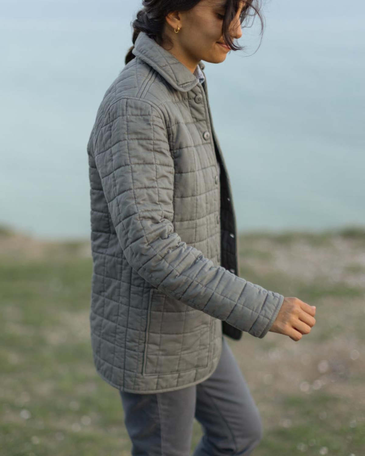 Alex Crane Quilted Kite Jacket - Stone | Garmentory