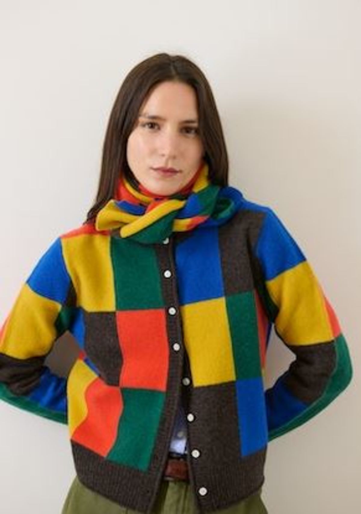Alex Mill Evie Colored Squares Cardigan - Multi | Garmentory