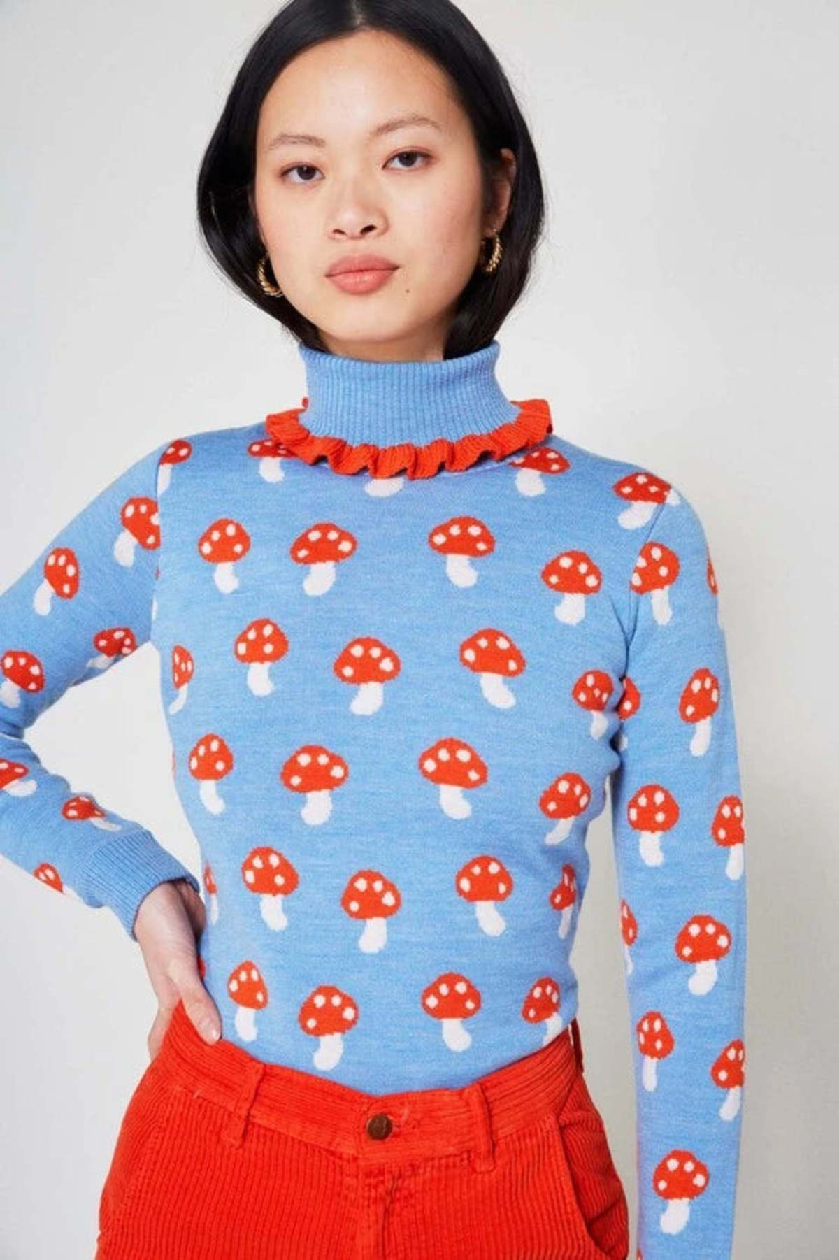 Manoush Champi Turtleneck Sweater - Blue | Garmentory