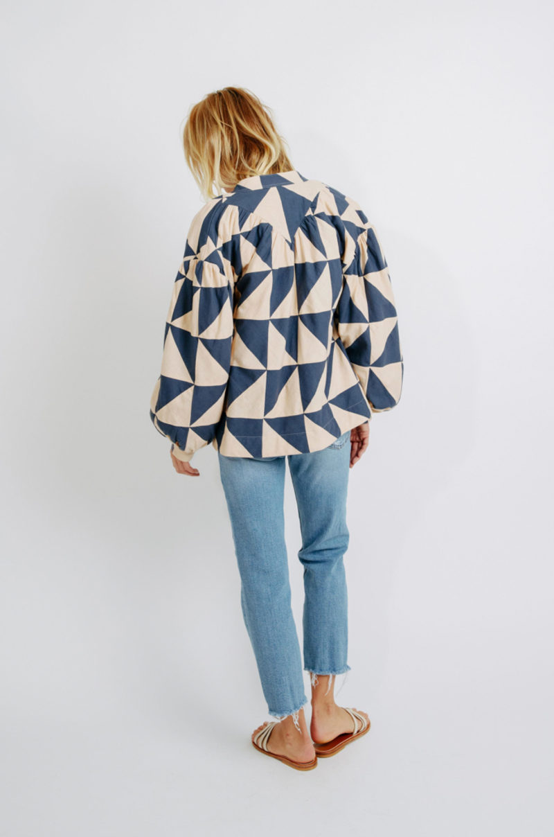 Mirth Bergen Jacket - Navy/Peach Patchwork | Garmentory