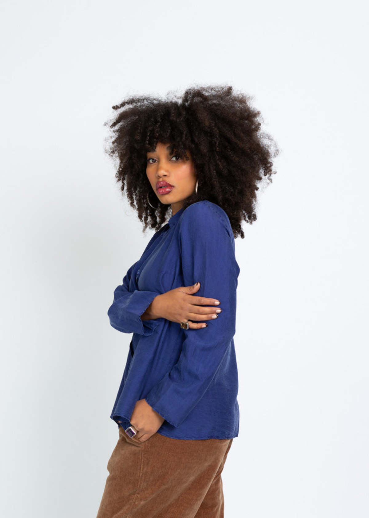 Manuelle Guibal Silk Crunch Shirt - Desert Blue | Garmentory