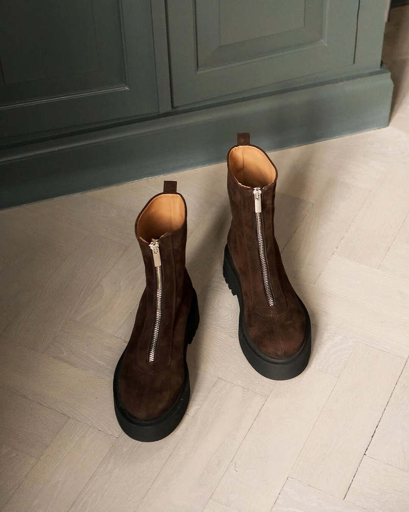 Flattered Alma Suede Boot - Brown | Garmentory