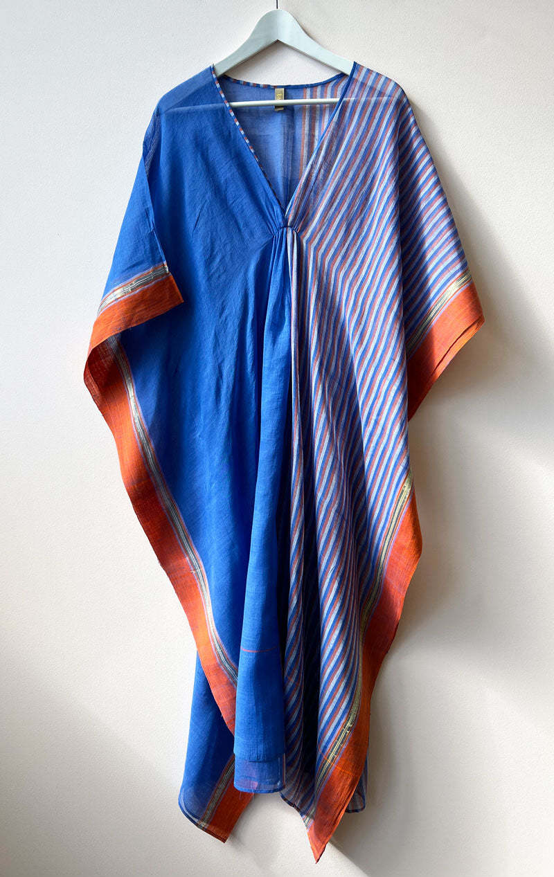 Two stripe duo color Caftan - Blue | Garmentory