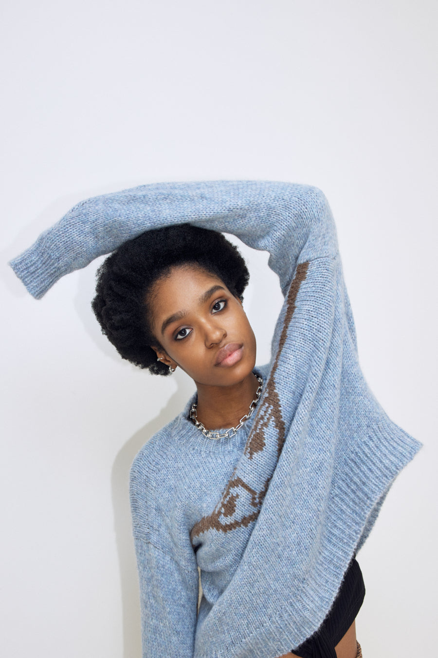 Eve Gravel Meryl Sweater - Blue/Dark Cafe | Garmentory