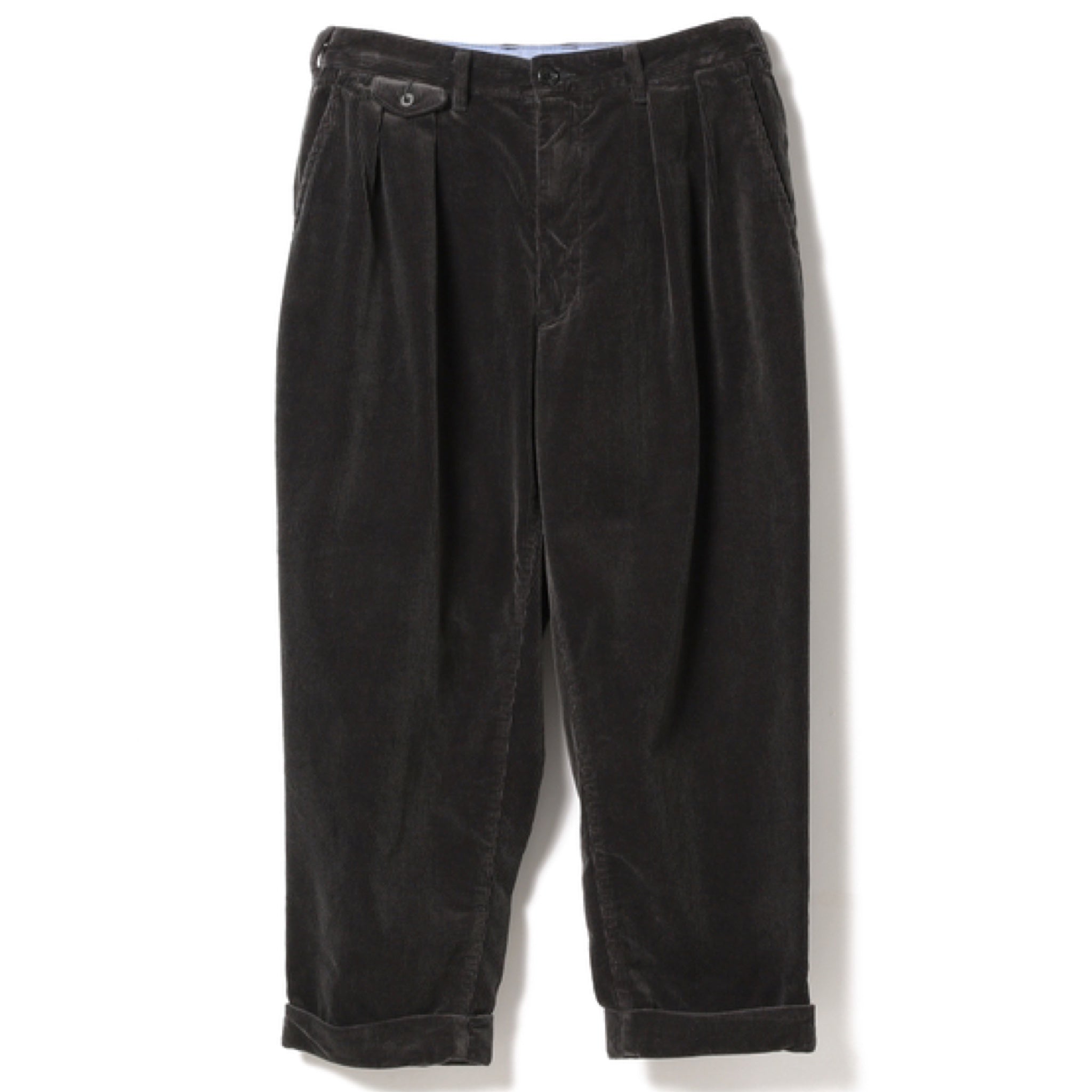 BEAMS PLUS 2Pleats Corduroy Pants - Charcoal | Garmentory
