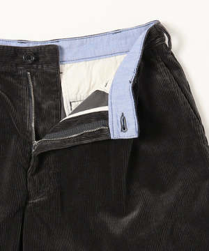 BEAMS PLUS 2Pleats Corduroy Pants - Charcoal | Garmentory