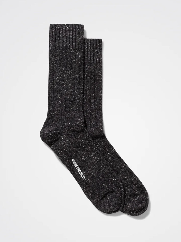 Norse Projects Bjarki Neps Socks - Charcoal Melange | Garmentory