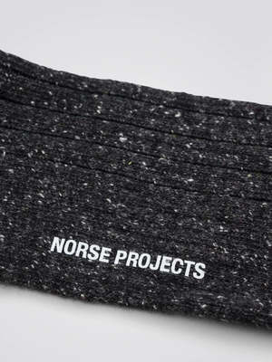 Norse Projects Bjarki Neps Socks - Charcoal Melange | Garmentory