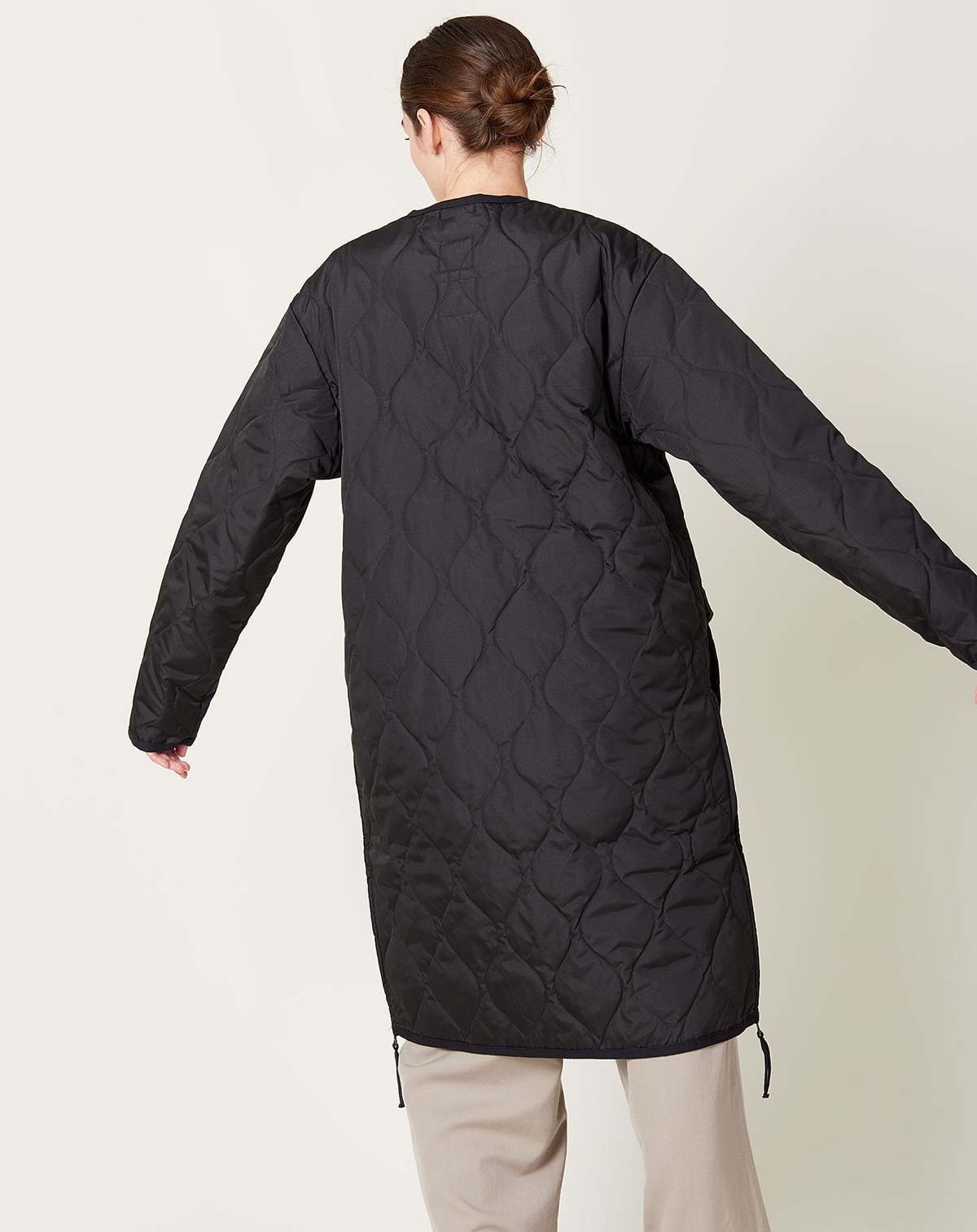 TAION Military Zip V Neck Down Coat - Black | Garmentory