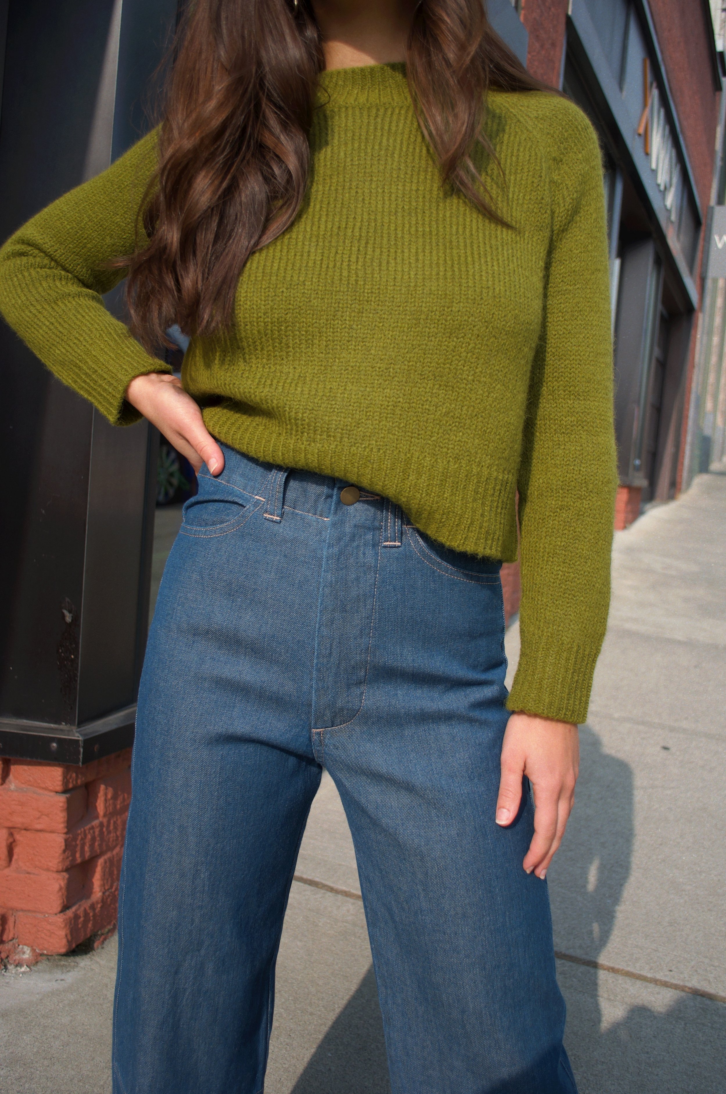 Micaela Greg Seamed Jean - Steel Blue | Garmentory