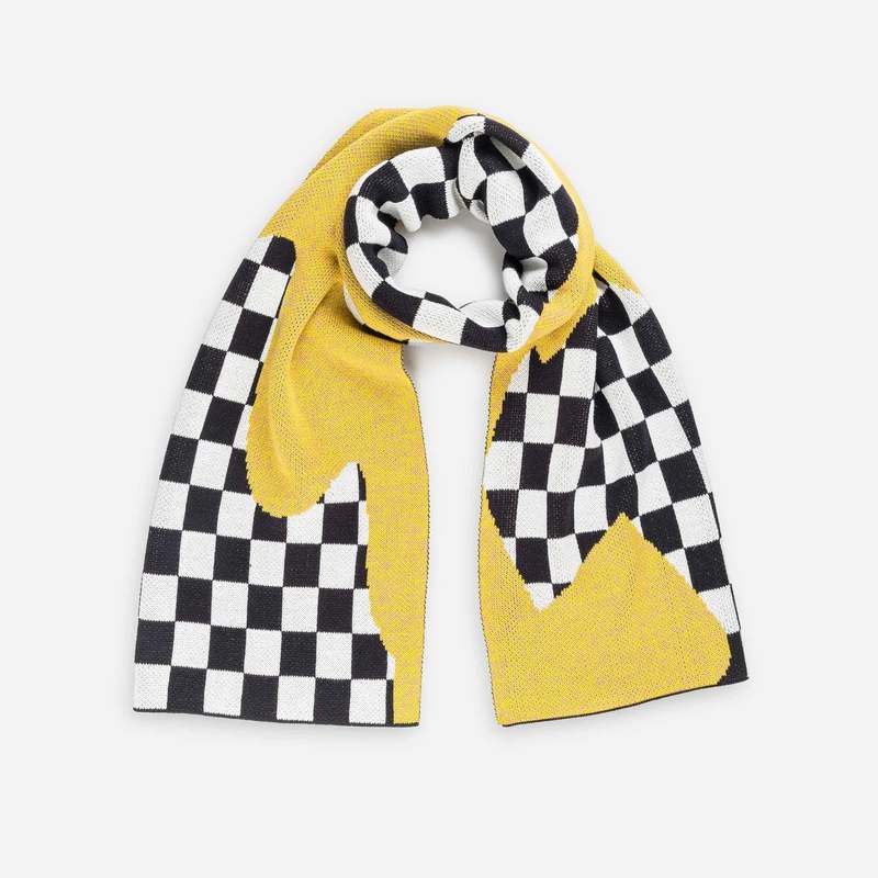 Verloop Checkerboard Spill Scarf - Black/White | Garmentory