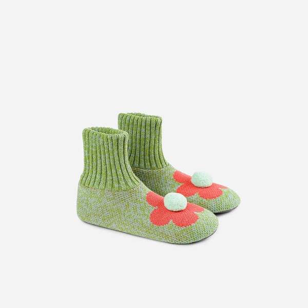 Verloop flower sock slipper - blue/green/marl | Garmentory
