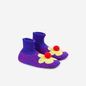 Verloop flower sock slippers - magenta cobalt | Garmentory
