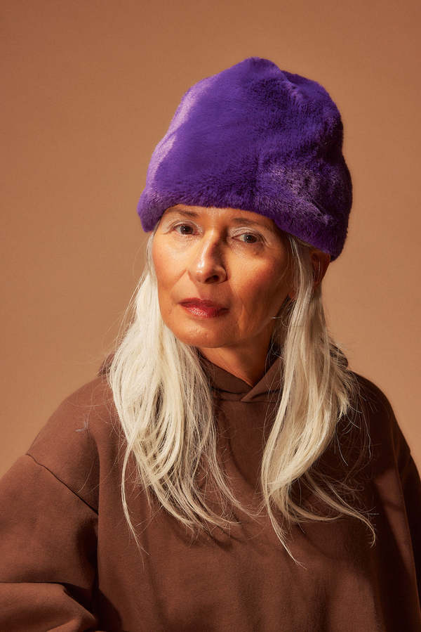 Clyde Faux Fur Toque Beanies - Purple | Garmentory