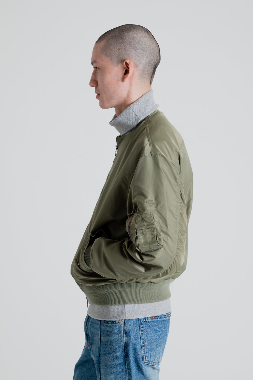Uniform Bridge No Collar Jacket - Olive | Garmentory