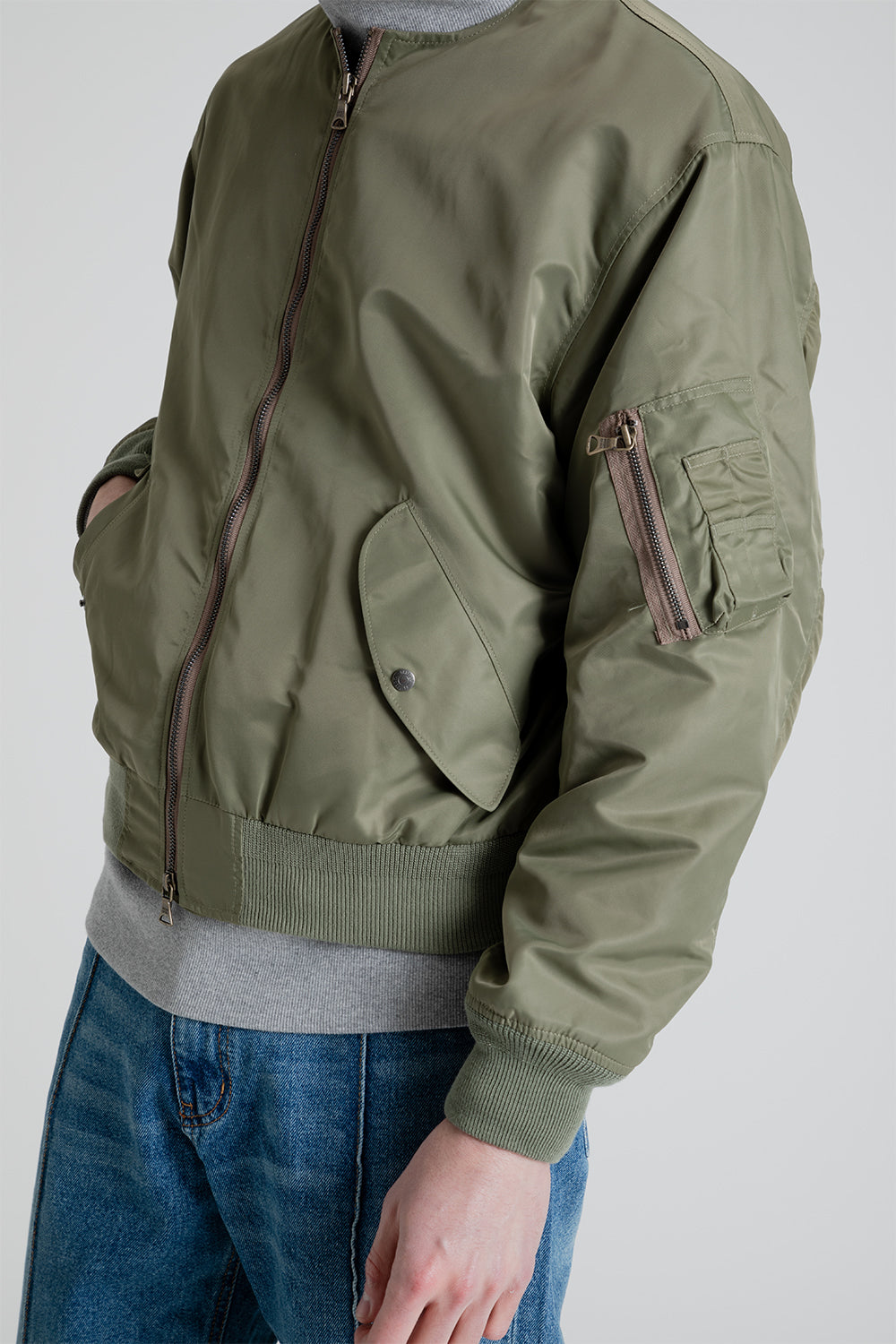 Uniform Bridge No Collar Jacket - Olive | Garmentory