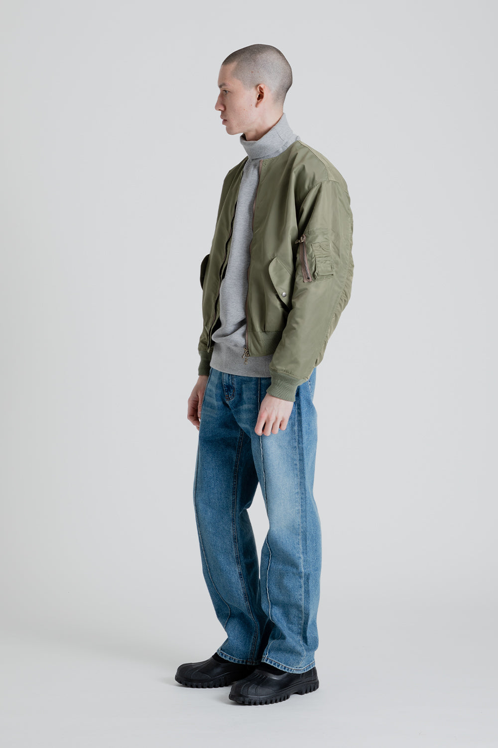 Uniform Bridge No Collar Jacket - Olive | Garmentory