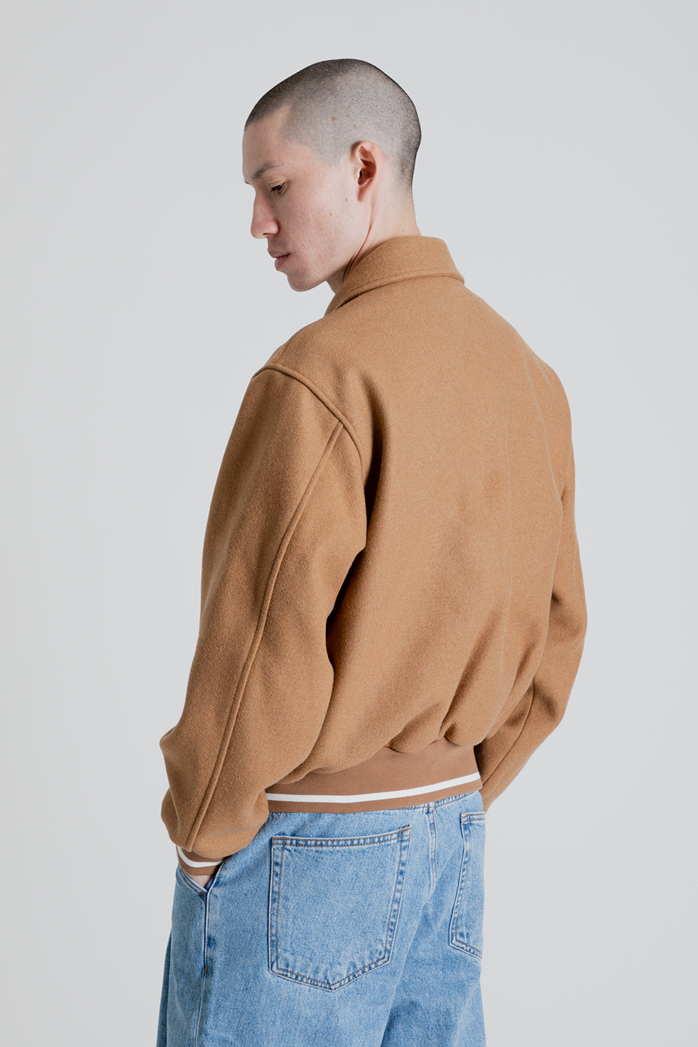Uniform Bridge Varsity Blouson - Beige | Garmentory