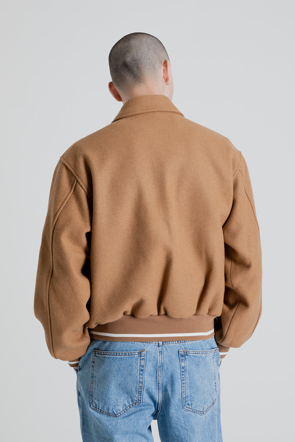 Uniform Bridge Varsity Blouson - Beige | Garmentory
