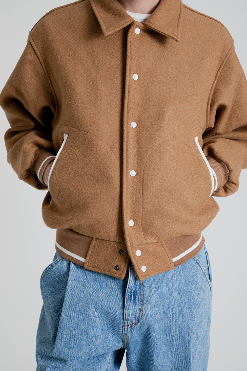 Uniform Bridge Varsity Blouson - Beige | Garmentory