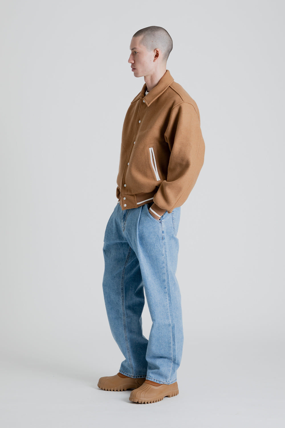 Uniform Bridge Varsity Blouson - Beige | Garmentory