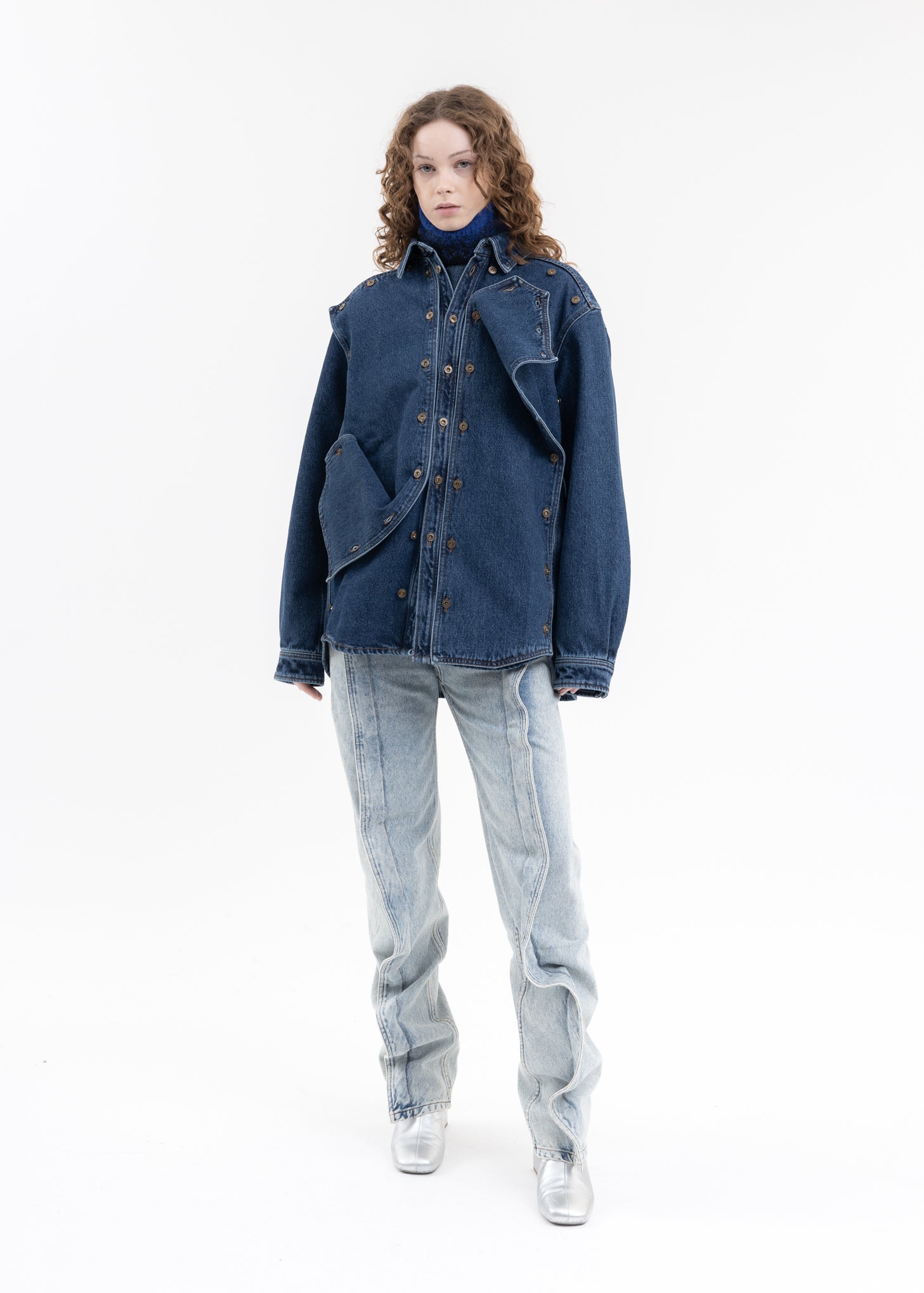 Y/project Classic Button Panel Denim Shirt - Blue | Garmentory
