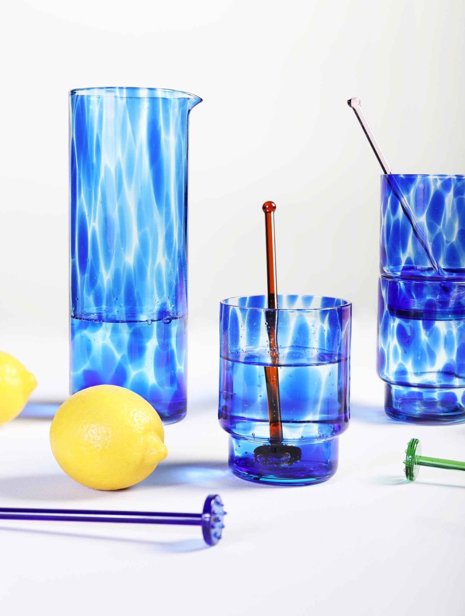 &Klevering Tortoise Glass Set of 4 - Blue | Garmentory