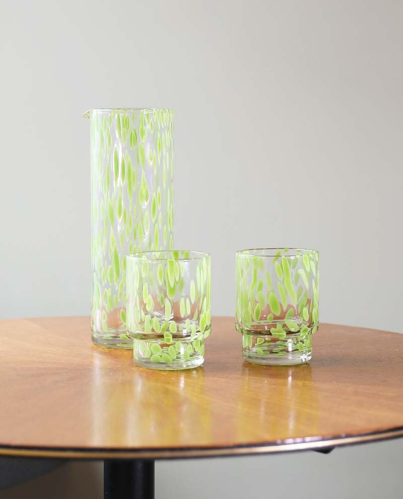 &Klevering Green Tortoise Glass Set of 4 | Garmentory