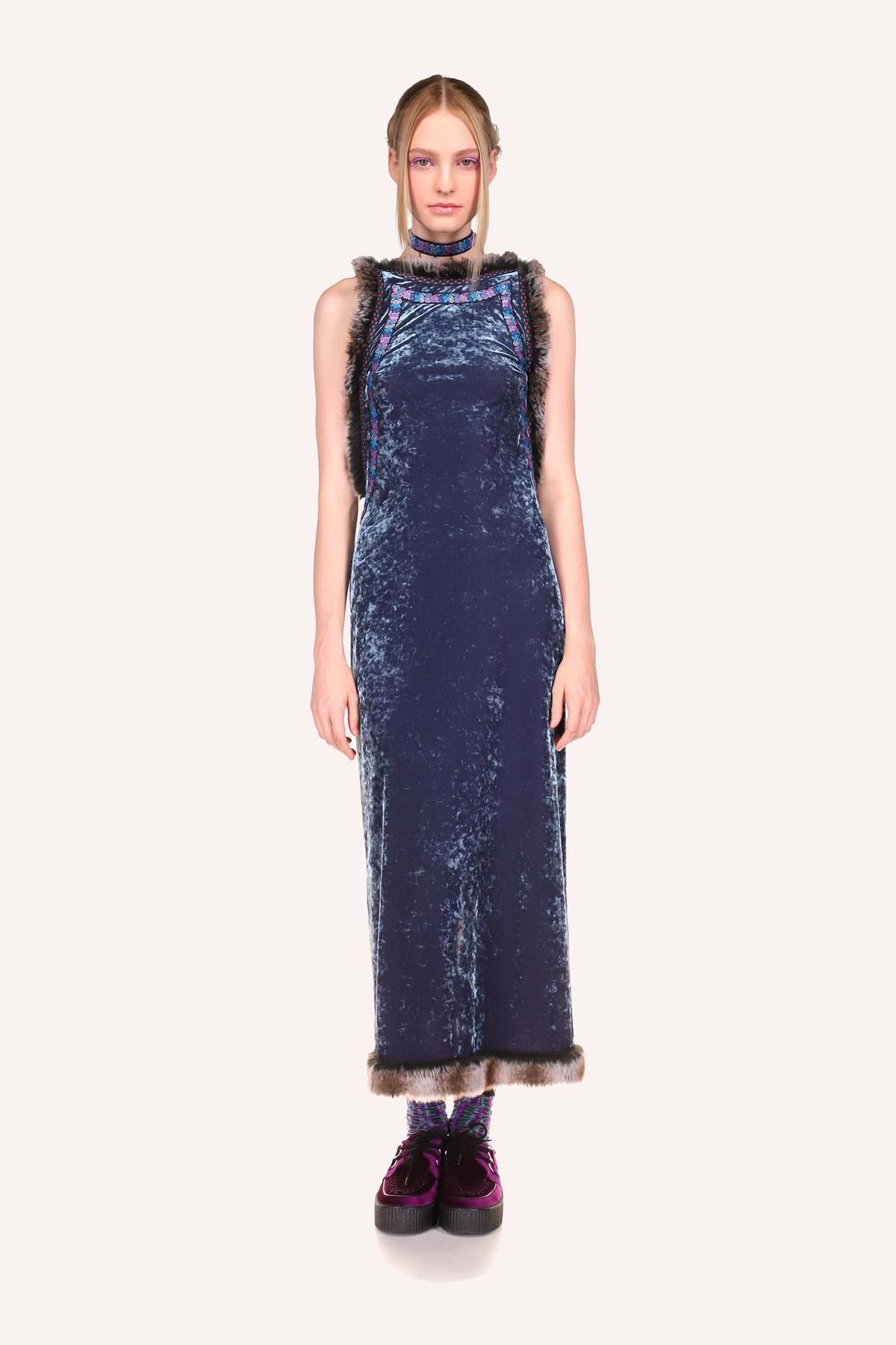 Anna Sui Princess Amber Dress - Slate Blue Multi | Garmentory
