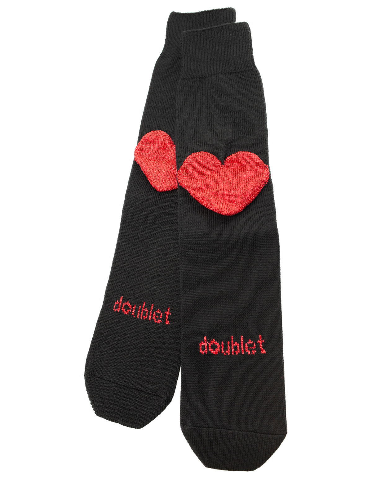 Doublet Red heart heel socks - black | Garmentory
