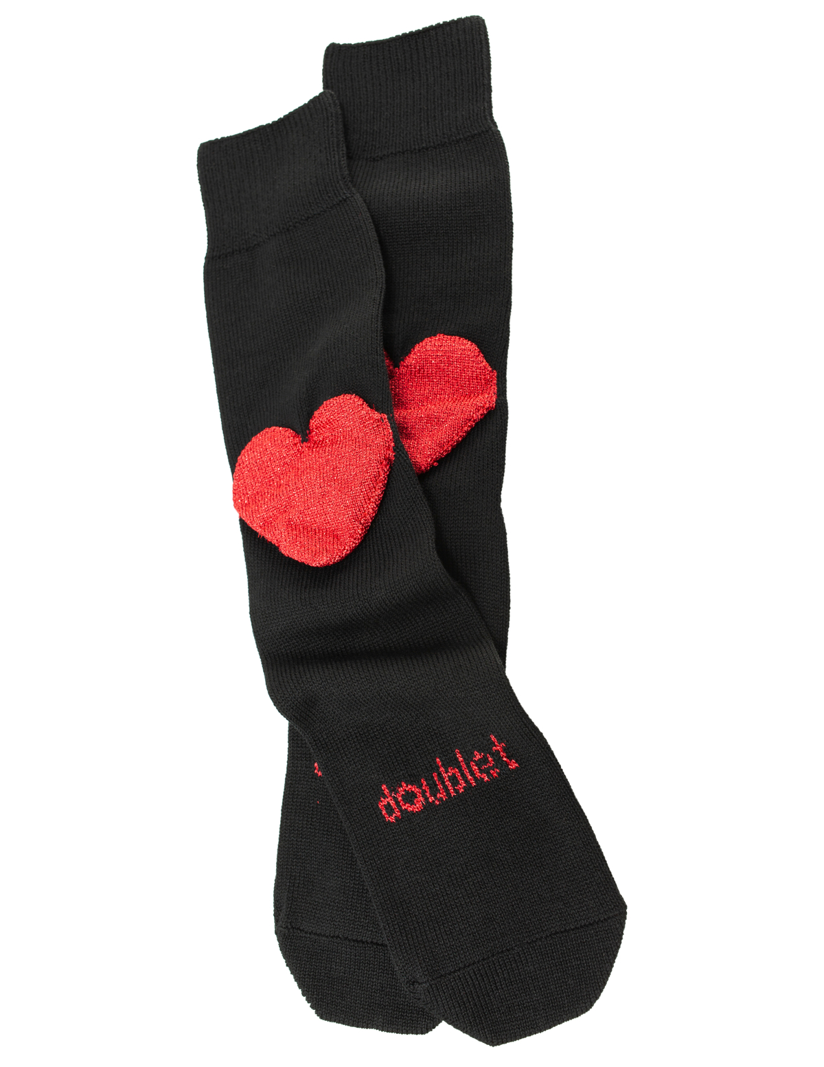 Doublet Red heart heel socks - black | Garmentory