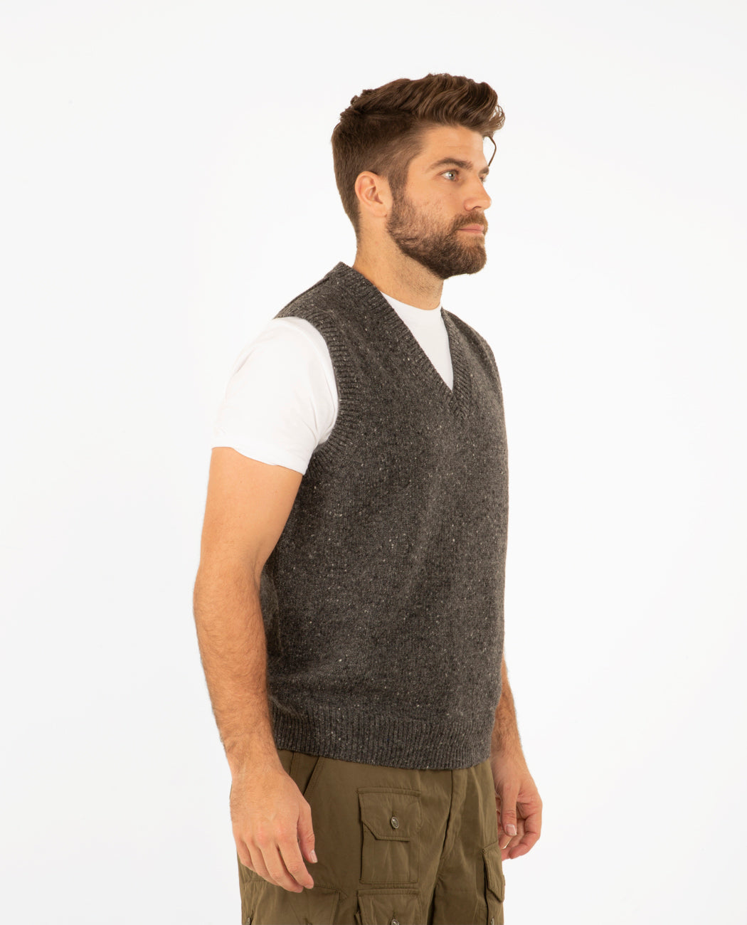 Alex Mill Donegal Wool Sweater Vest - Charcoal | Garmentory