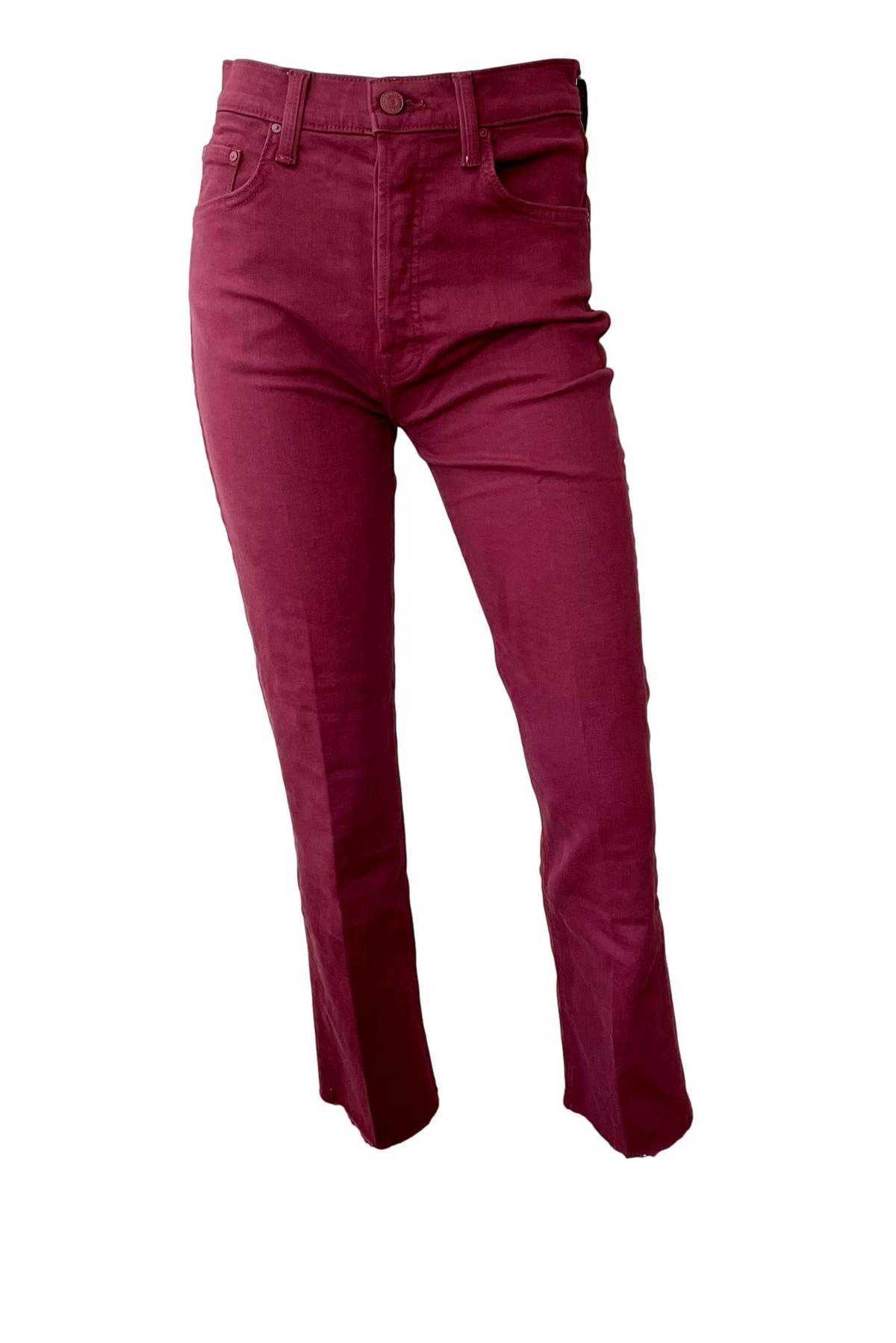 Mother Denim The Tripper Ankle Fray - Burgundy | Garmentory