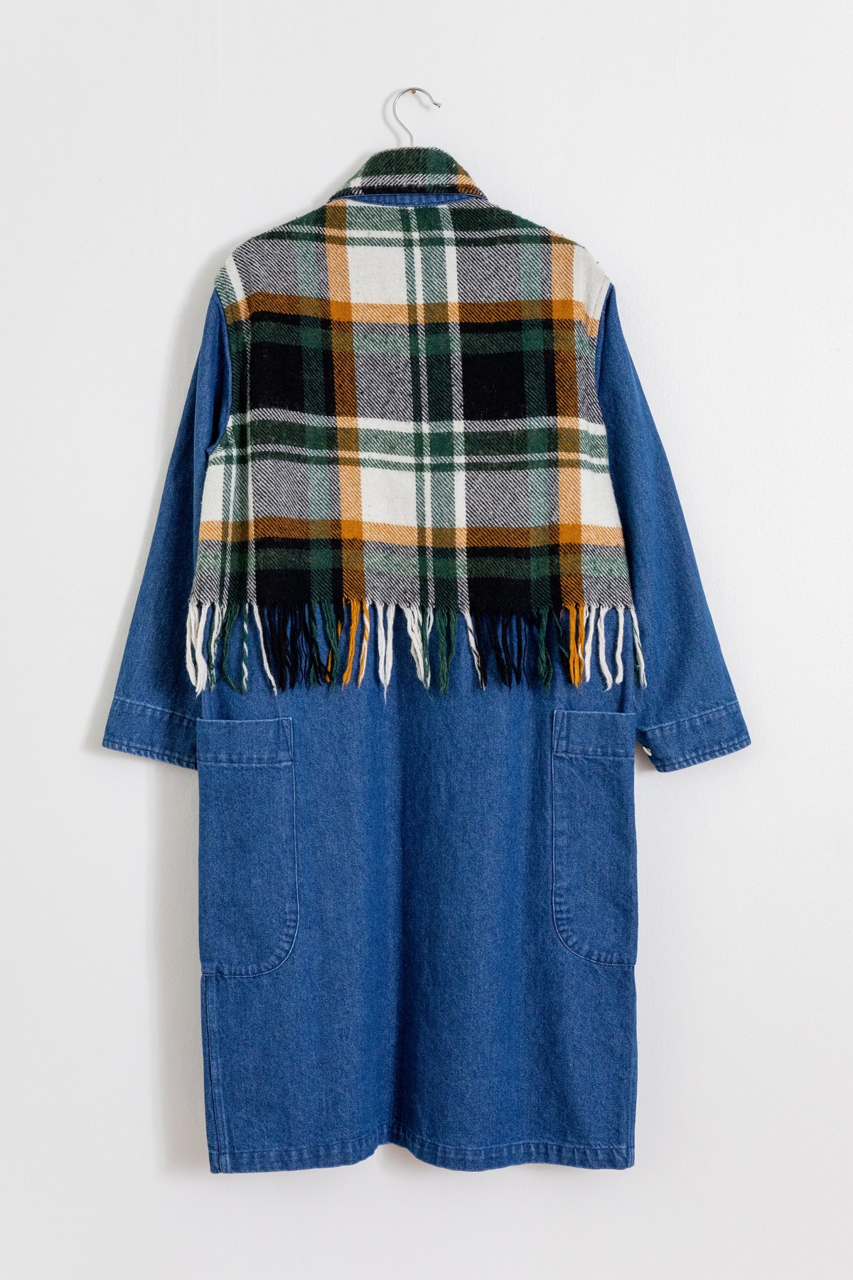 Carleen Harris Duster With Fringe Overlay - Green/White | Garmentory