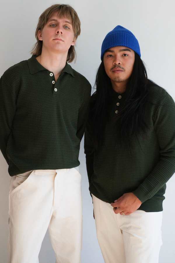 Far Afield Renard LS Polo - Green | Garmentory