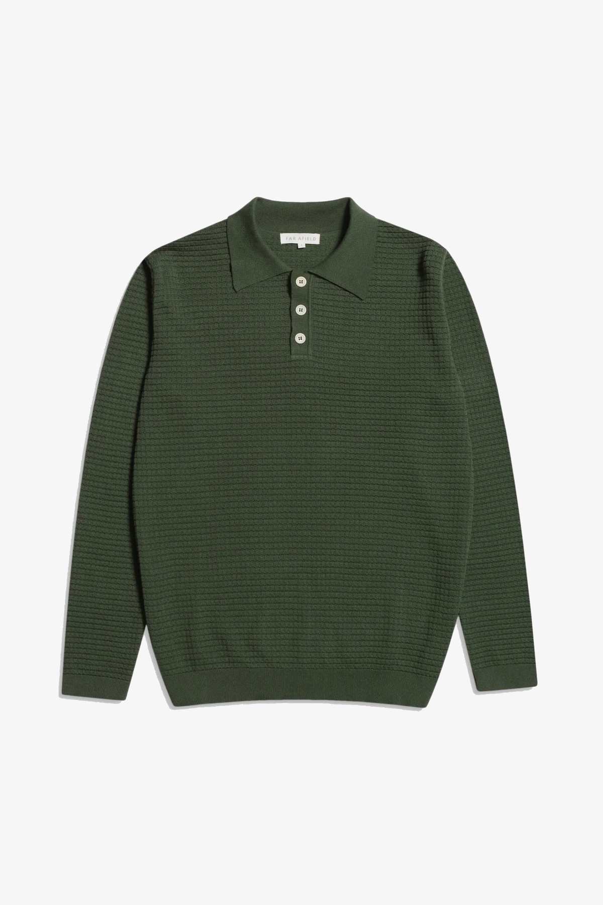 Far Afield Renard LS Polo - Green | Garmentory