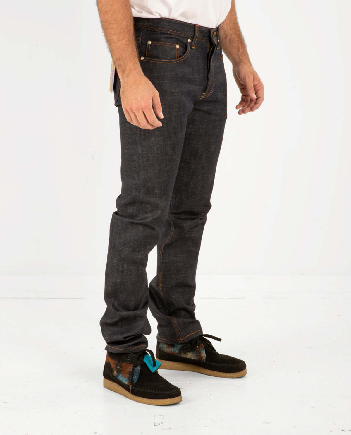 Naked & Famous Weird Guy Perfect Blue Slub Jeans | Garmentory