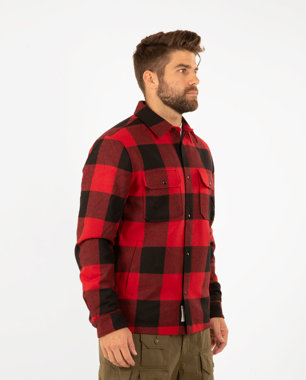 Woolrich Alaskan Wool Check Overshirt - Red Buffalo | Garmentory
