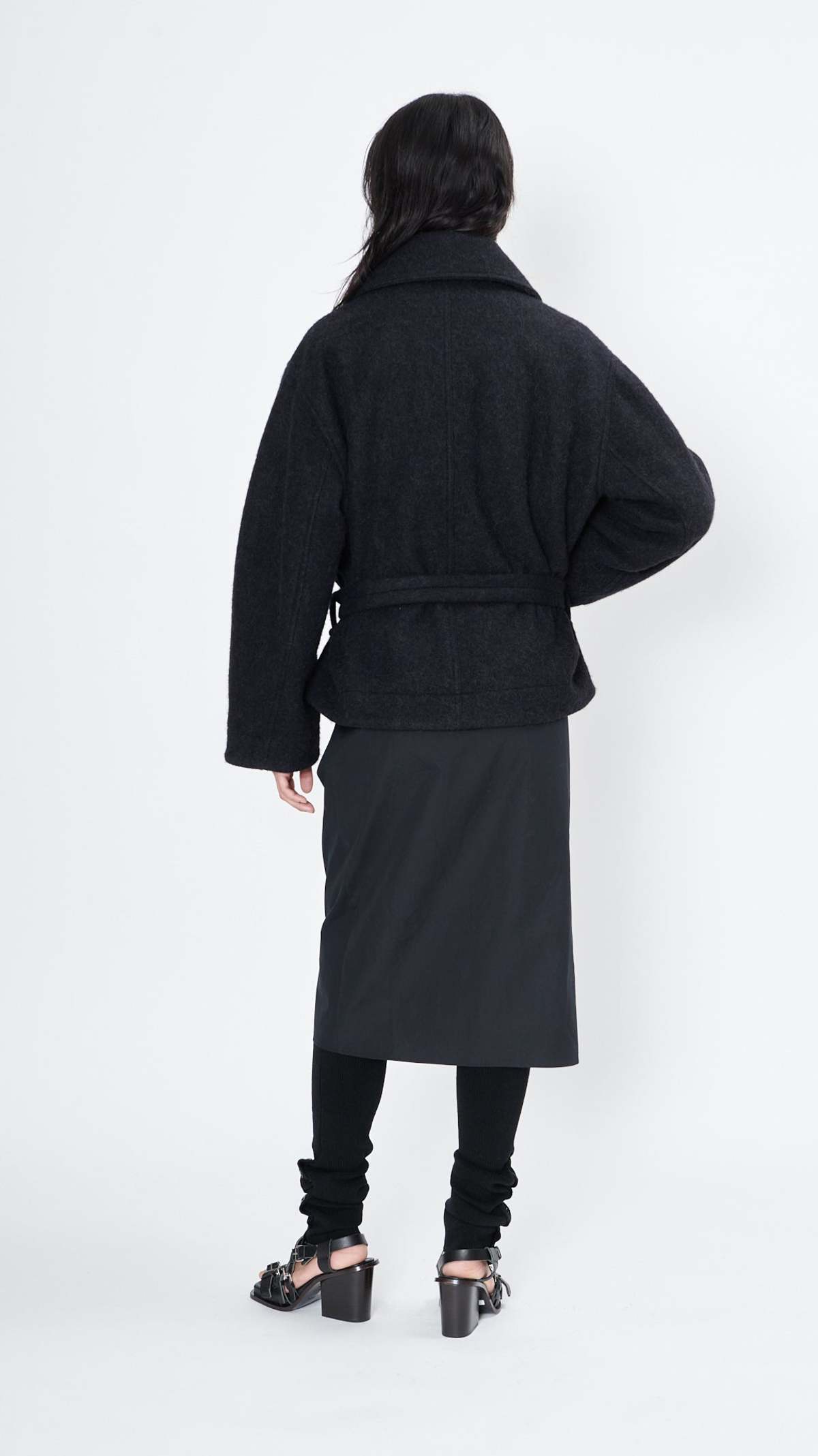 Lemaire Short Bathrobe Coat - Black | Garmentory