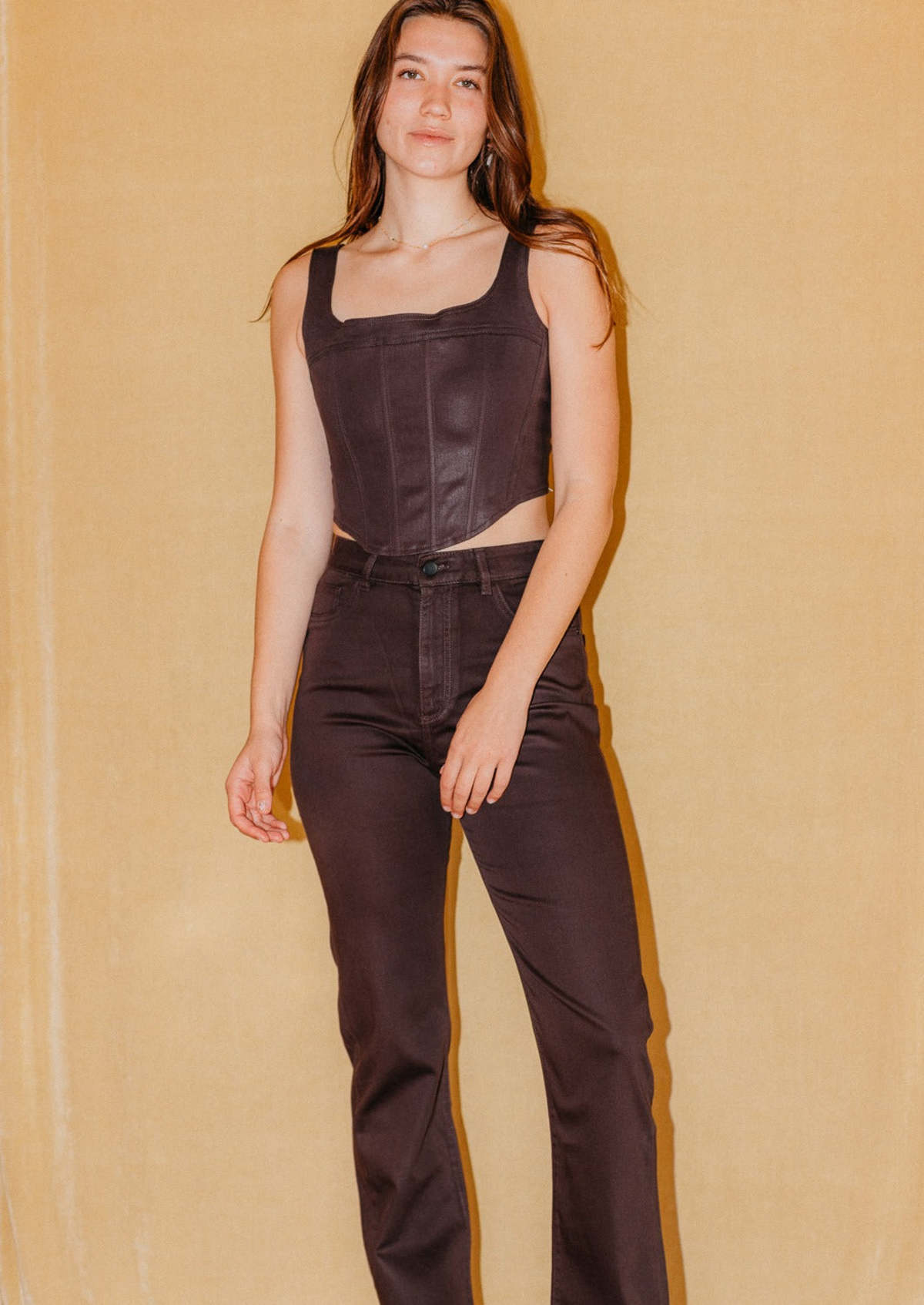 DL 1961 Emilie Straight Leg Jeans - brown | Garmentory