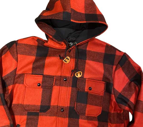 Orslow Hooded Reversible Wool Jacket - Red Check | Garmentory