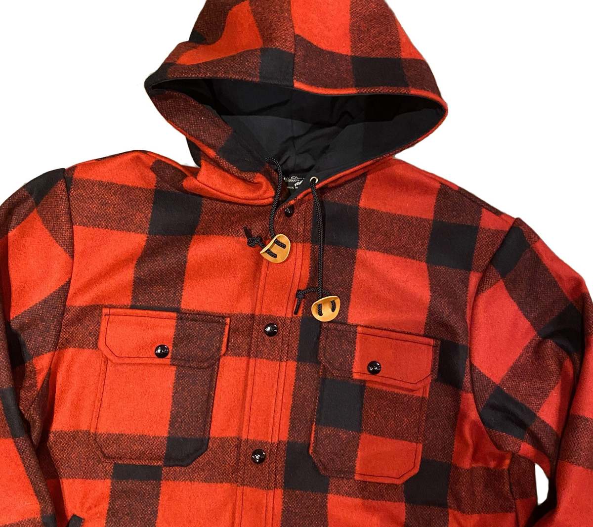 Orslow Hooded Reversible Wool Jacket - Red Check | Garmentory