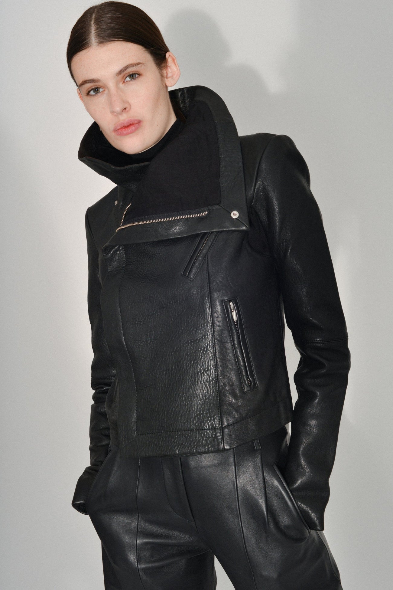 Veda Max Classic Leather Jacket - Black | Garmentory