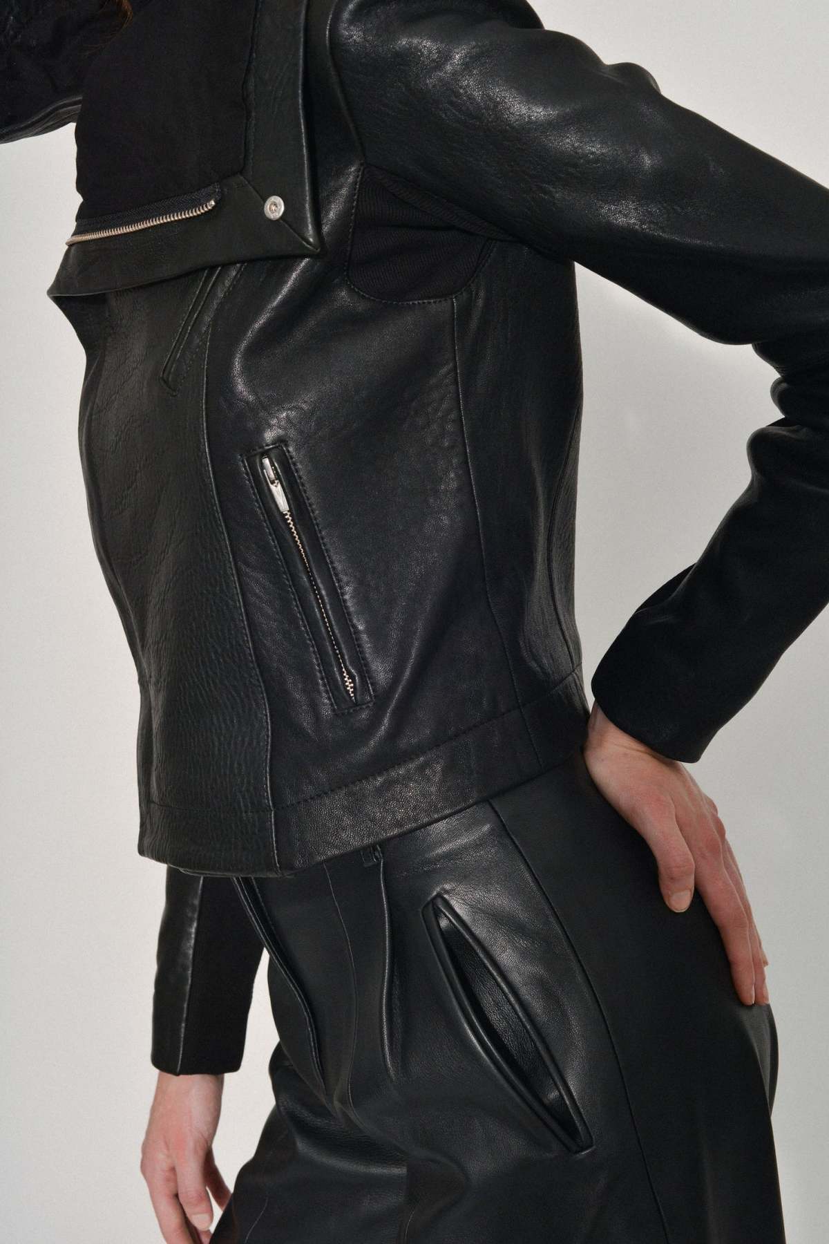 Veda Max Classic Leather Jacket - Black | Garmentory