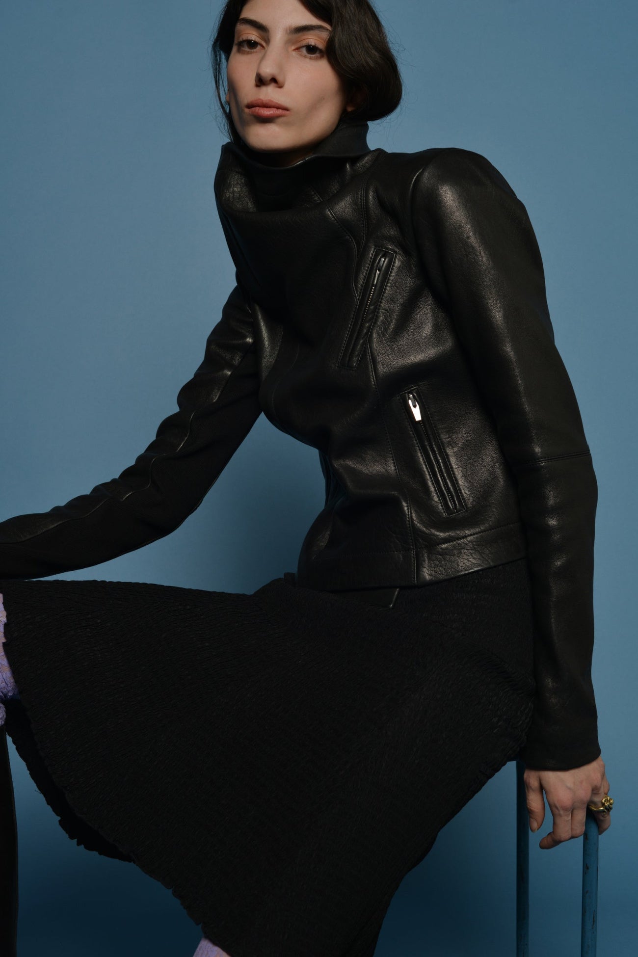 Veda Max Classic Leather Jacket - Black | Garmentory