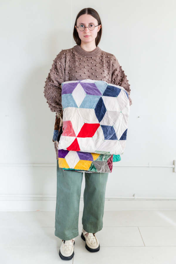 Vintage ANTIQUE VELVET PATCHWORK QUILT - Multi | Garmentory