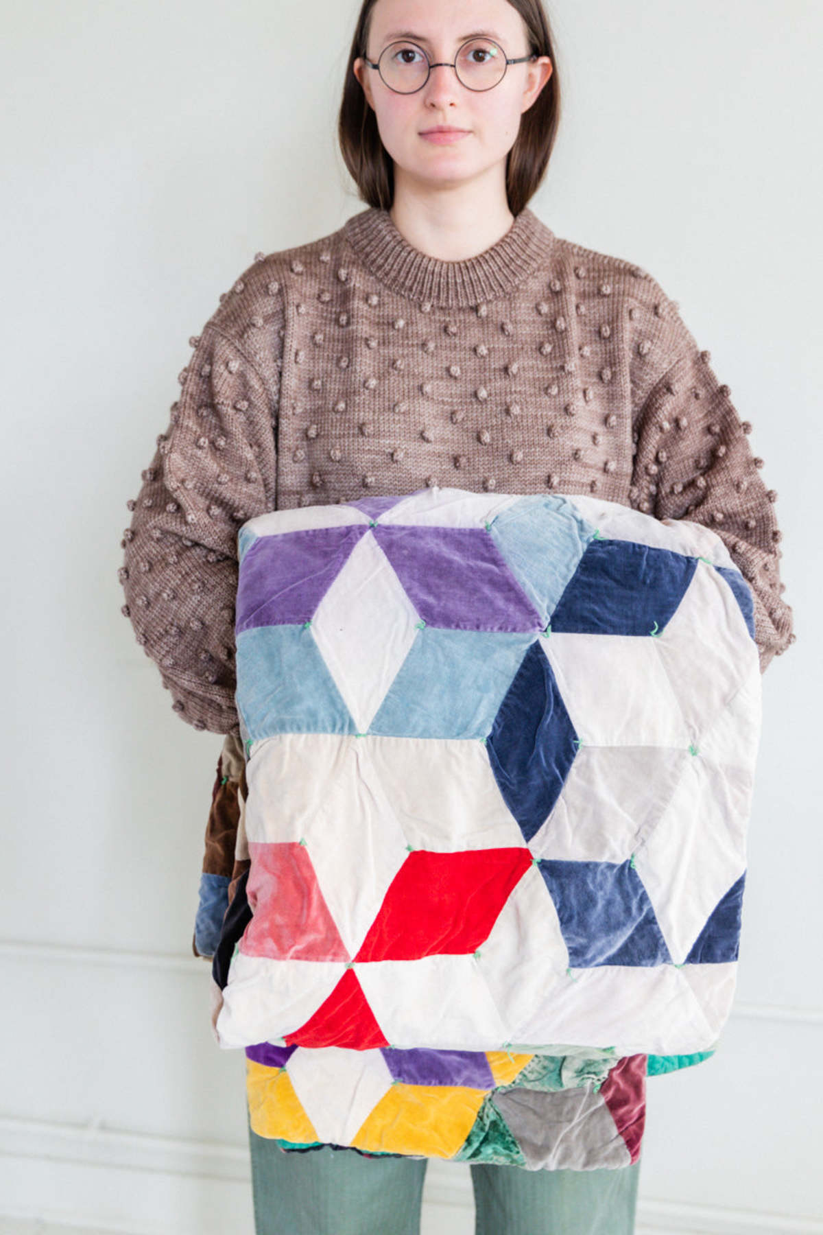 Vintage ANTIQUE VELVET PATCHWORK QUILT - Multi | Garmentory