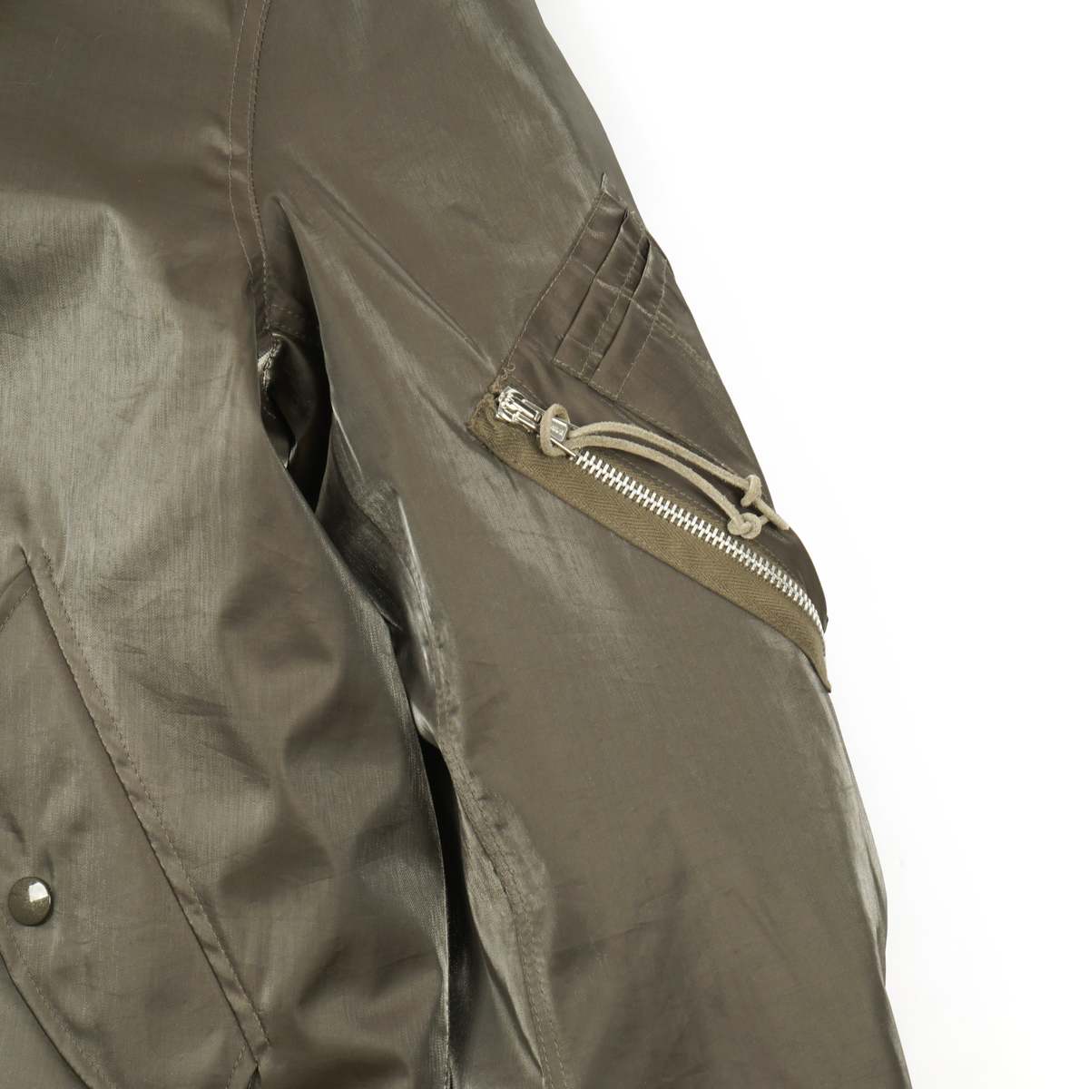 Our Legacy GLYPTODON SHIMMER TECH BOMBER - ARMY GREEN | Garmentory